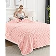 Amazon.com: Light Pink Queen Size 300GSM Flannel Fleece Blanket for ...