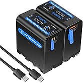 Amazon.com : Neewer 2Pcs NP-F970 Replacement Batteries 7800mAh, Rechargeable NP-F Battery ...