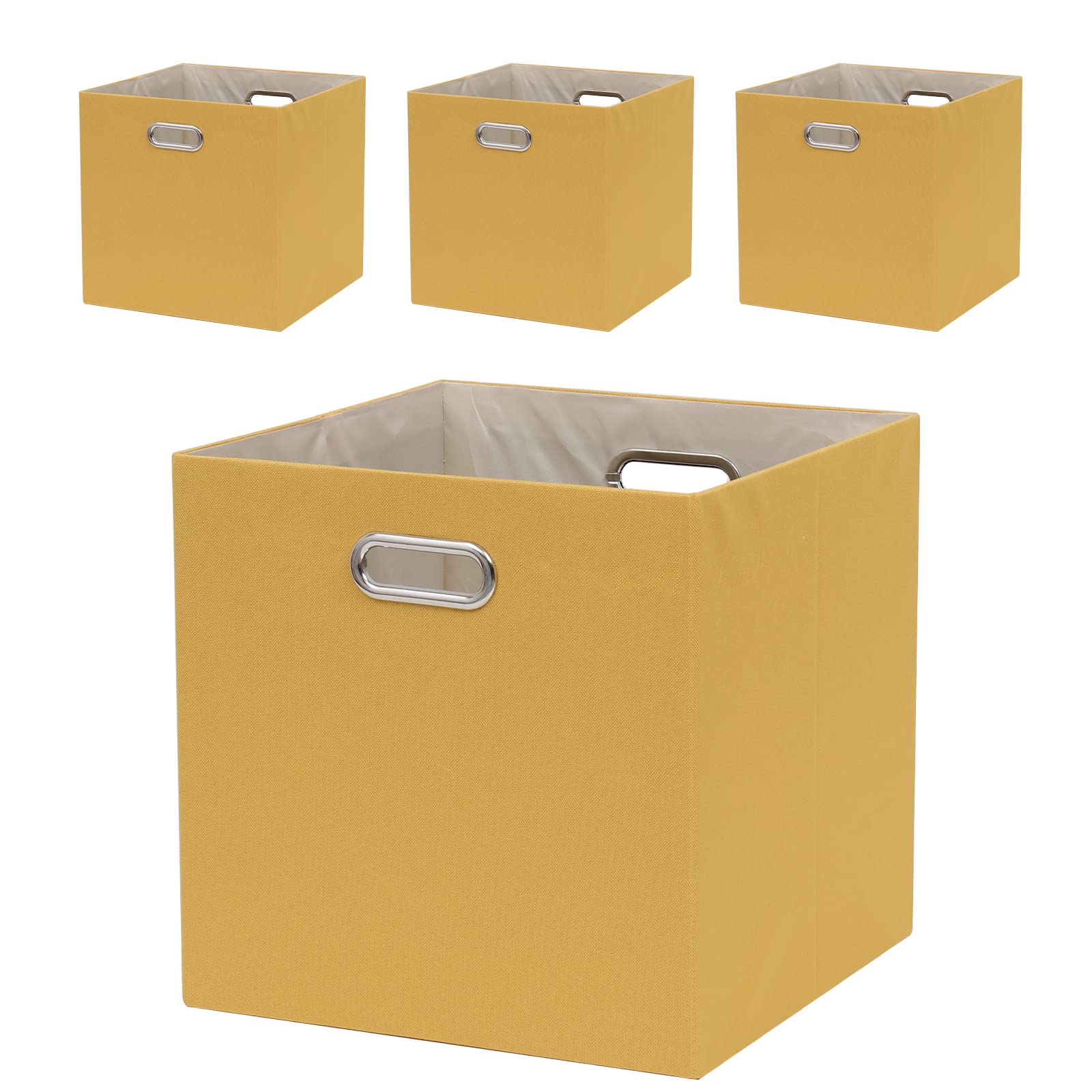 Fboxac Cube Storage Organizer Bins 13×13x13 Inch, 4 Pack Collapsible ...