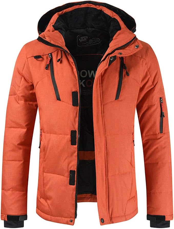 YLXD Herren Winter Thermal Daunenjacke Hoody Gepolsterter Mantel ...