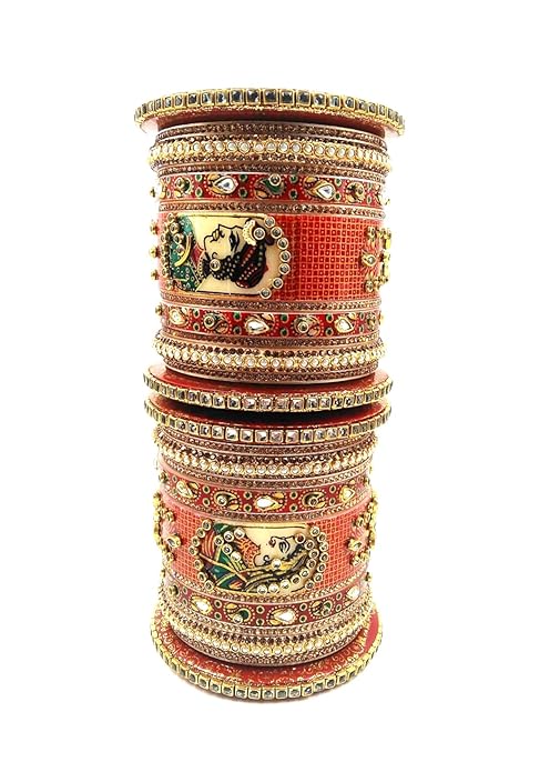 Buy Florana Rajasthani Rajwadi Chuda Handcrafted Bangle Set Rajputi ...