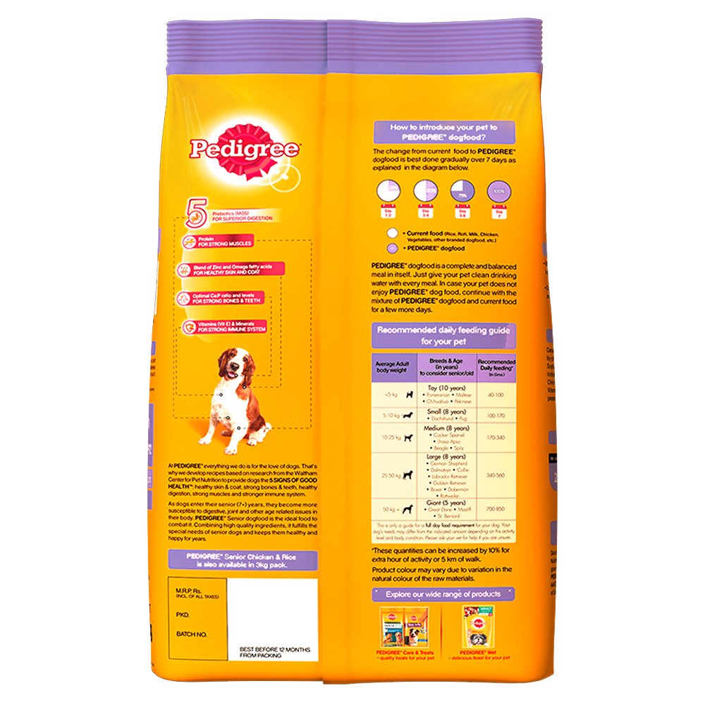 Pedigree Senior 7 Years Dry Dog Food Chicken And Rice 1 2kg Pack Pedigree Senior 7 Years Dry Dog Food Chicken And Rice 1 2kg Pack