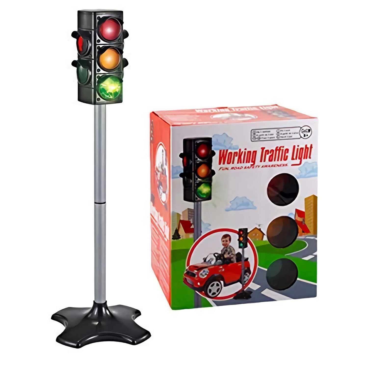 Children Traffic Light Kids Toy Traffic & Crosswalk Signal with Light ...