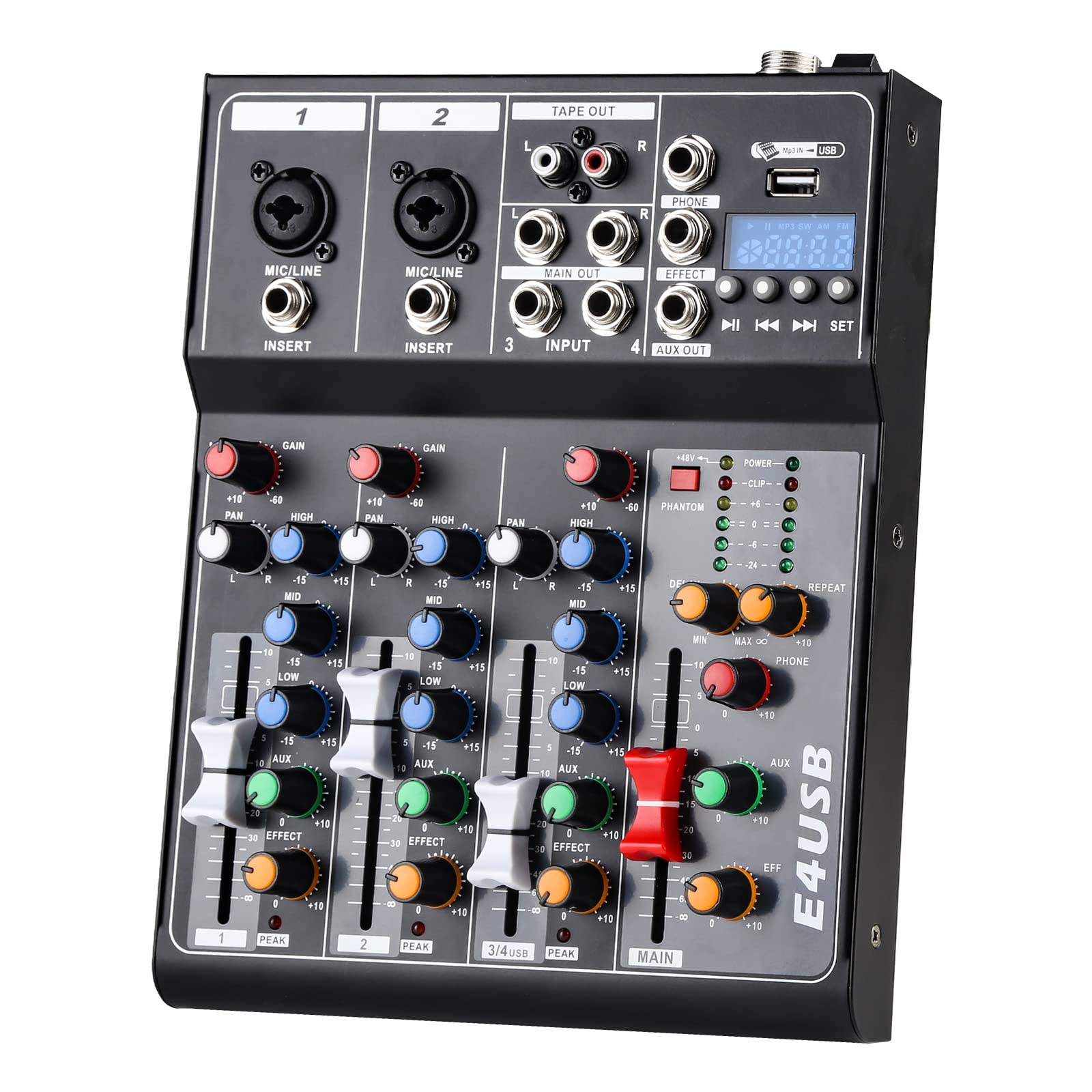 Mua Mixers Audio 4 Channel Mixer, Dj Mixer Board Mixer Audio Bluetooth ...