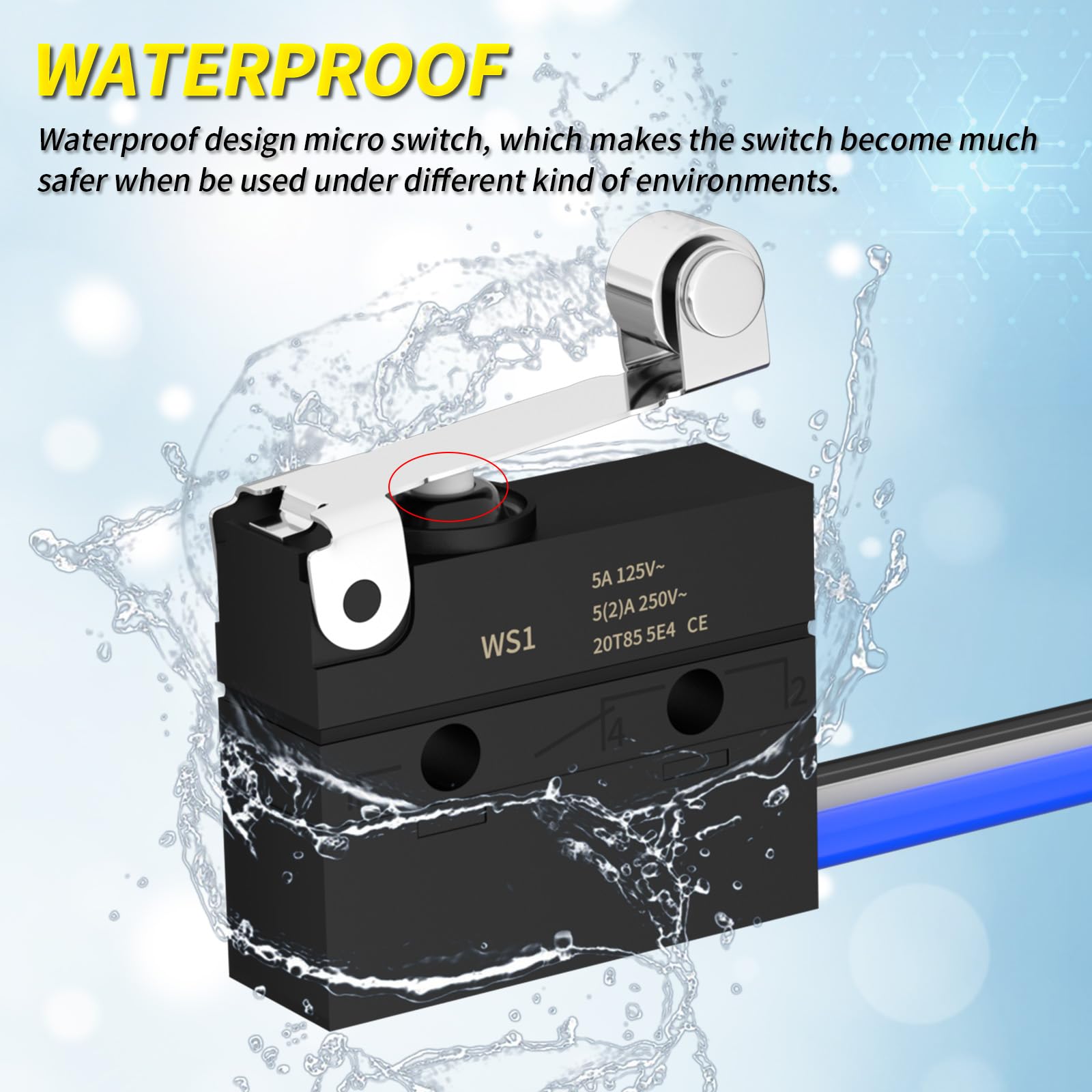 Mua Micro Switch with Lever Waterproof IP67 Sealed Roller Lever Limit ...