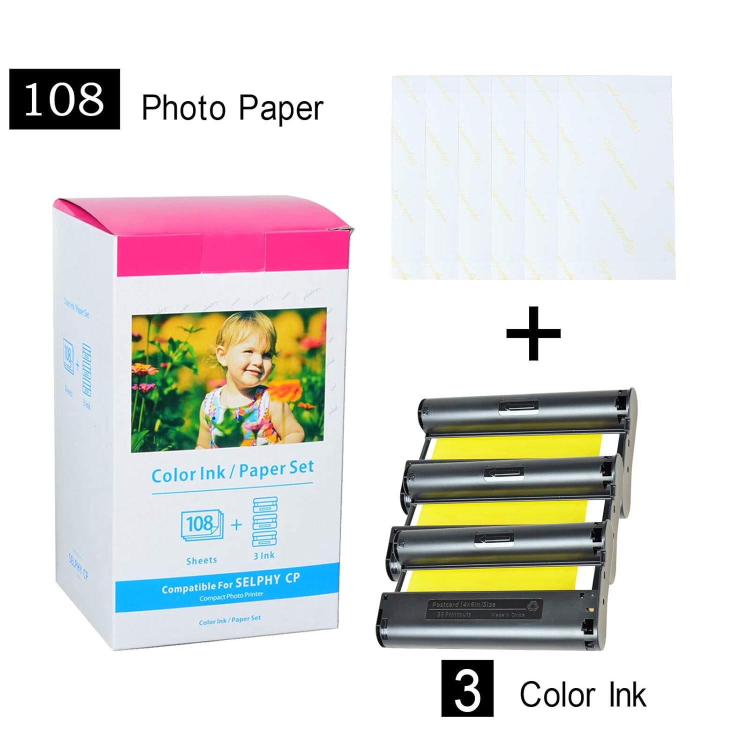 Amazon.com : SuperInk Compatible Canon KP-108IN Color Ink and Paper Set ...
