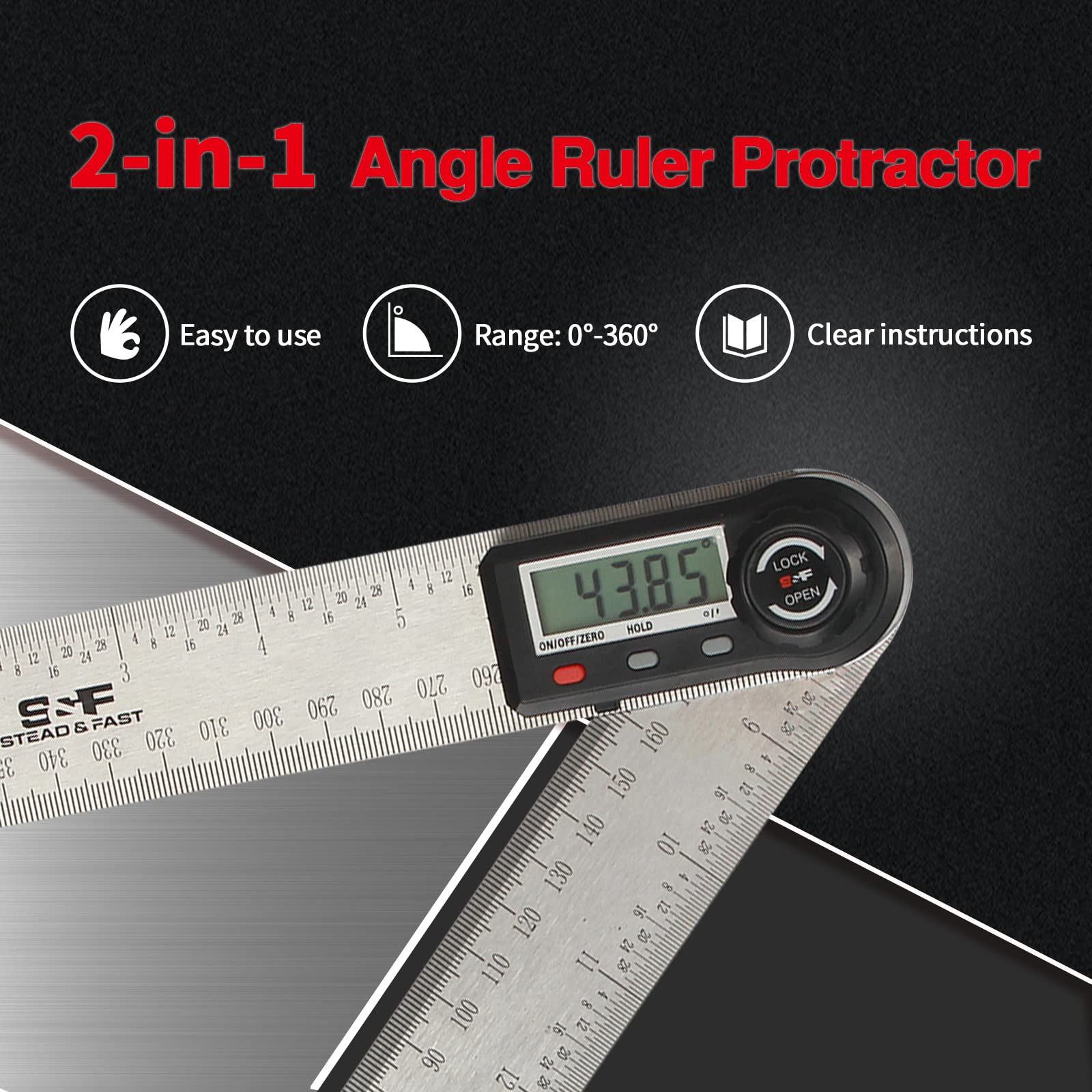Mua Angle Finder Tool Digital 7 Inch / 200 mm Stainless Steel DPRAF-7-B, Digital Protractor ...