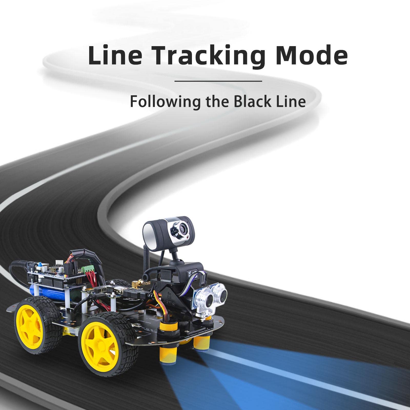 WiFi Smart Robot Car Kit With UNO R3, Line Tracking And Obstacle Avoidance Ultrasonic Sensor, HD ...