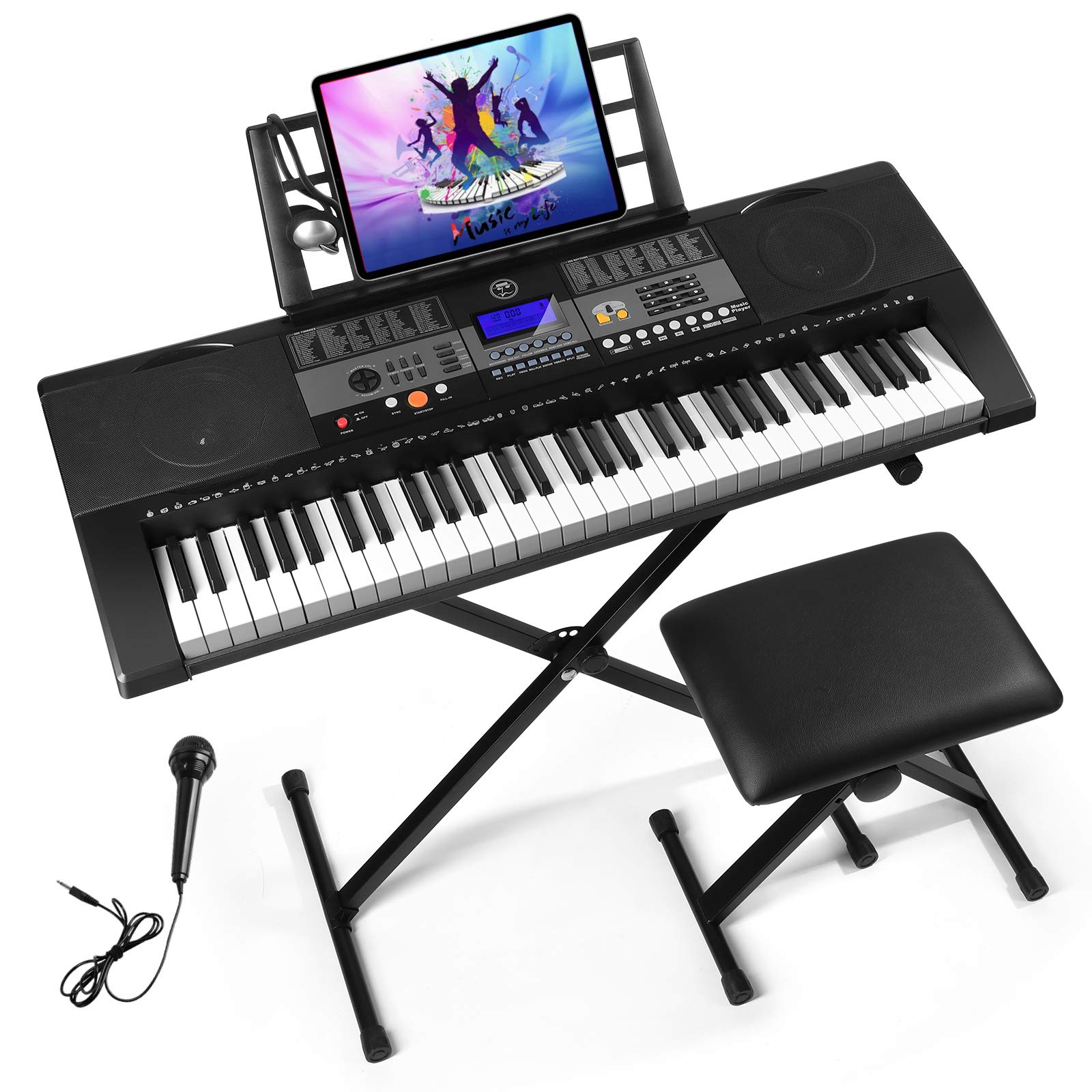 Mustar 61 Full Size Touch Keys Piano Keyboard | SoundsElectric.org