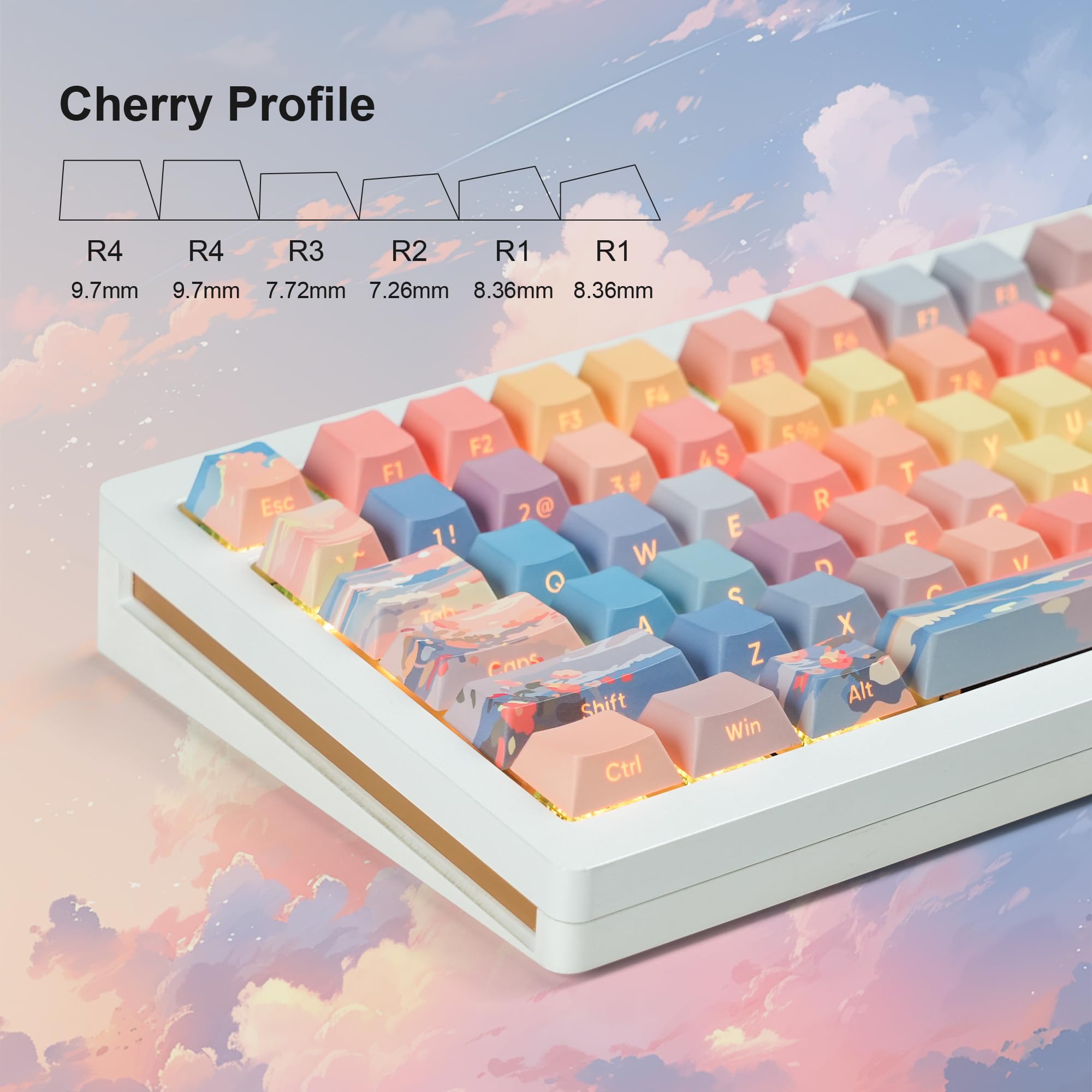 Mua dagaladoo Shine Through keycap Set,Double Shot PBT keycaps 60 75 ...