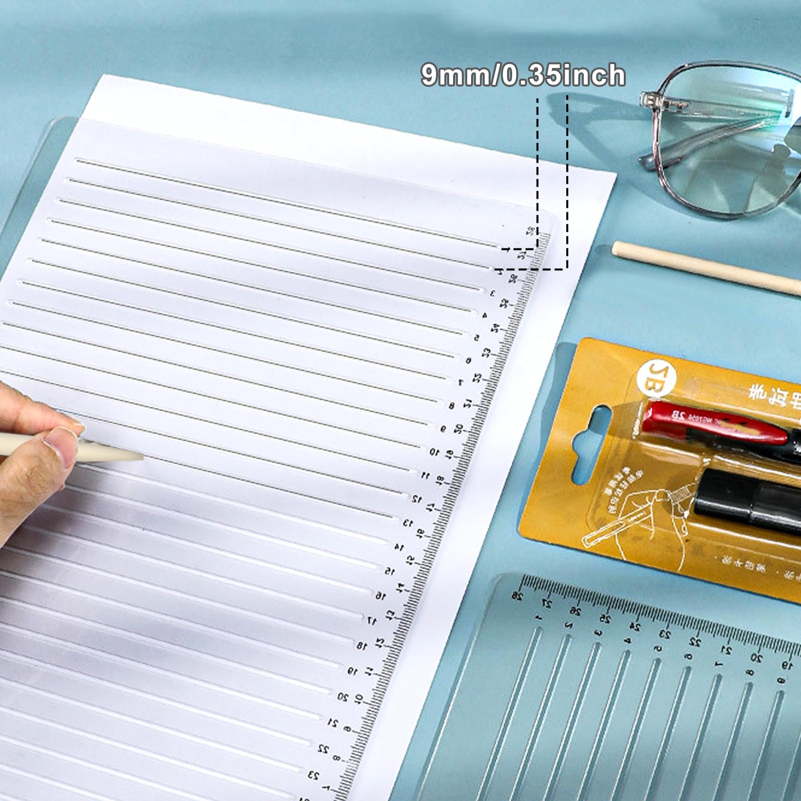 Mua Line Stencil Straight Line Stencil 0.35inch Spacing Line Plastic ...