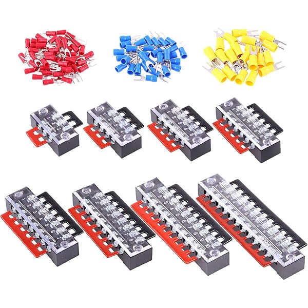 15 Pieces Terminal Screw Block 12 Position Dual Row Terminal Strip ...