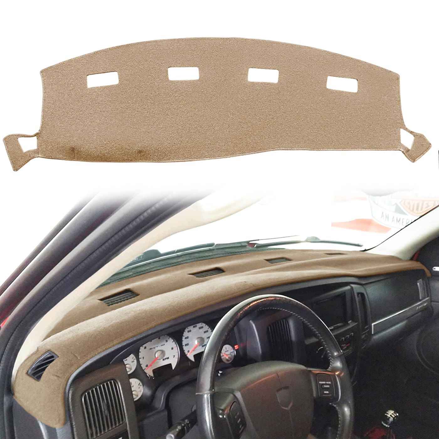 Yiz Dashboard Cover Dash Cover Mat Custom Fit for Dodge Ram 1500 2002-2005,2500/3500 2003-2005 ...