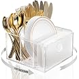 Amazon.com - LKEUYUI Acrylic Swivel Silverware Caddy, Plastic Utensil ...