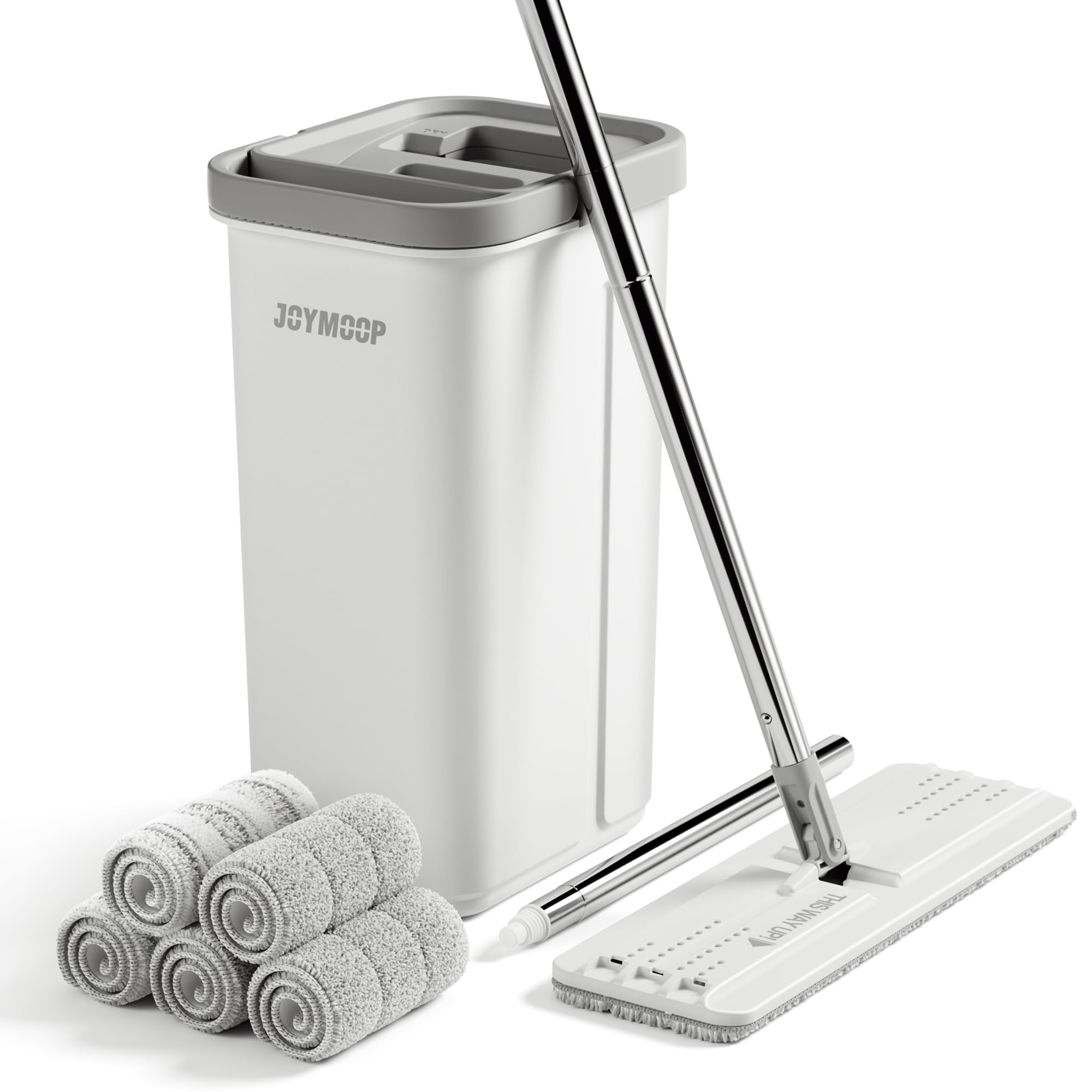 JOYMOOP Mop and Bucket with Wringer Set, Hands Free Flat Floor Mop and ...