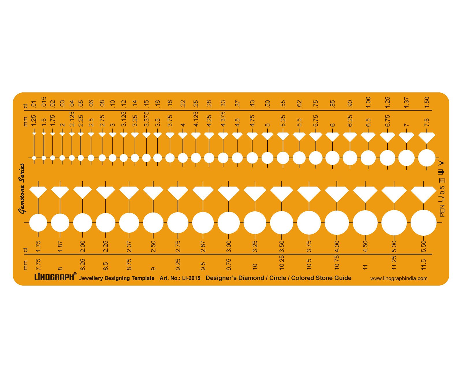 Buy Diamond & Circle Gemstone Guide Symbols Template Stencil Jewellery ...
