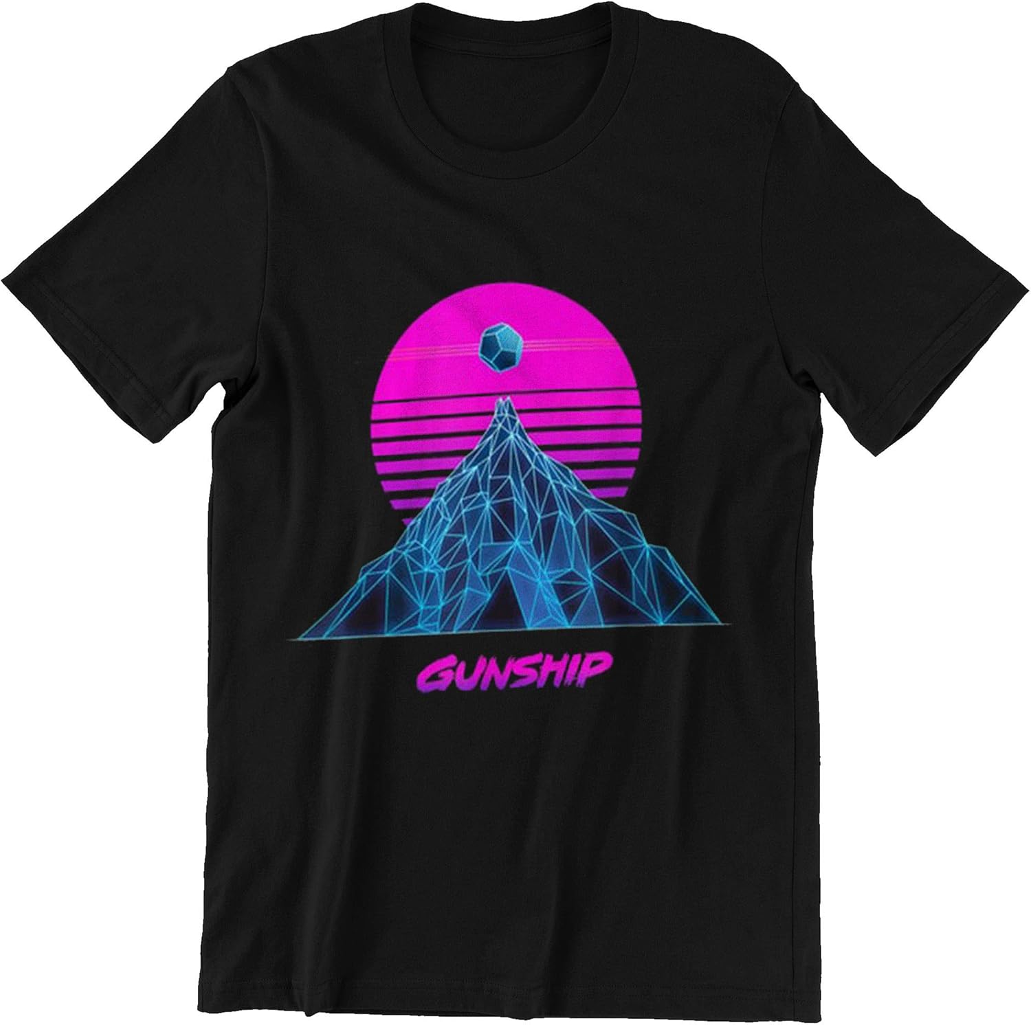 Elfleda Synthwave Retro Gunship Band Gift Shirt: Amazon.co.uk: Clothing
