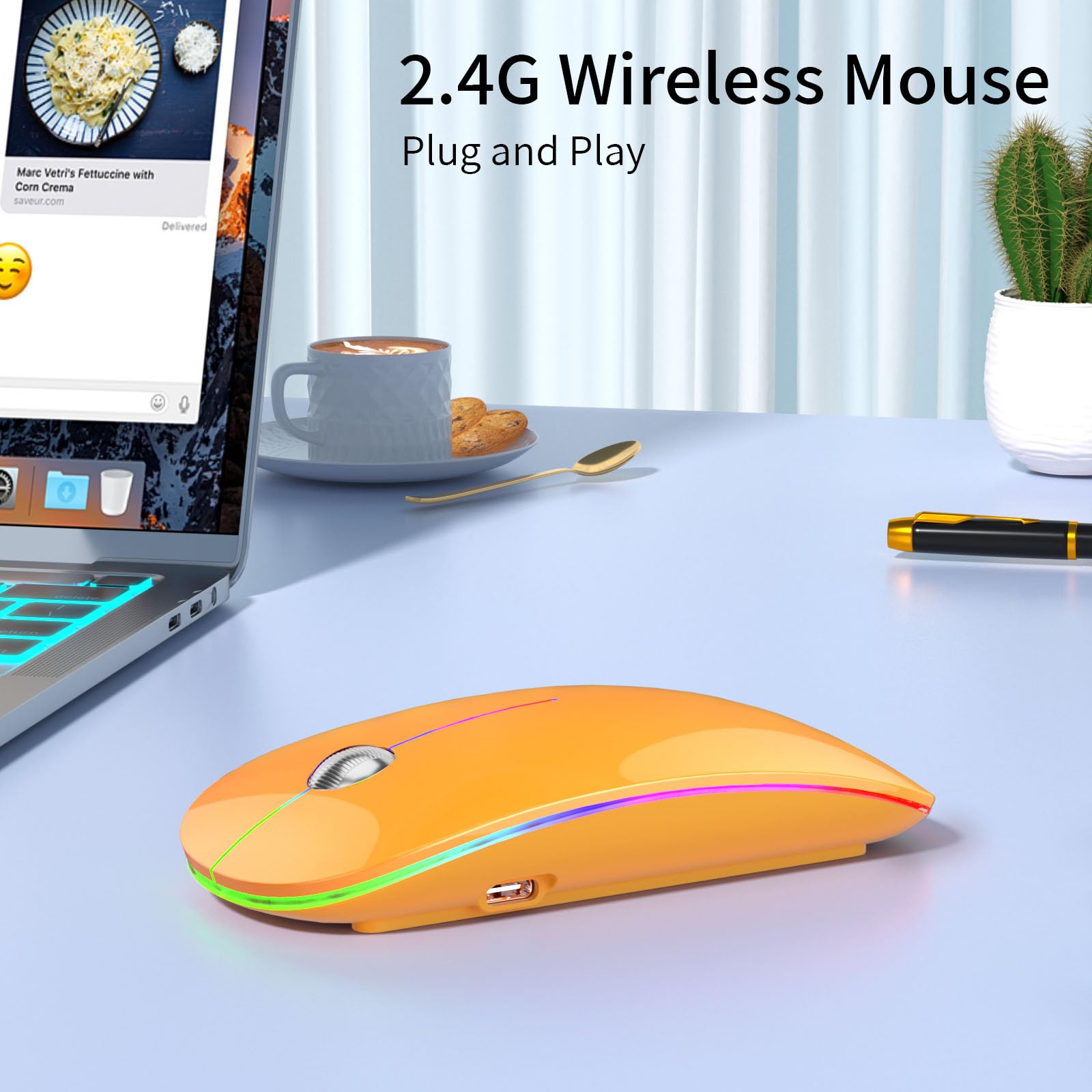 Mua TENMOS T16 LED Wireless Mouse, 4800 DPI USB C Rechargeable with PAW ...
