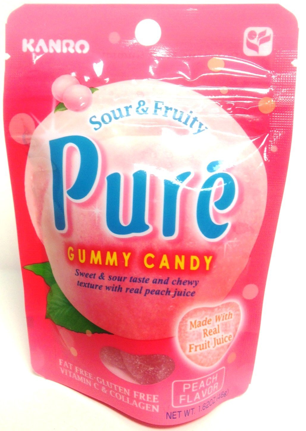 Amazon.com : Japanese Kanro Puré Gummy Candy Peach Flavor - 1.6 Oz ...