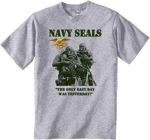 teesquare1st Men's Navy Seals Tandem Grey T-Shirt: Amazon.co.uk: Clothing