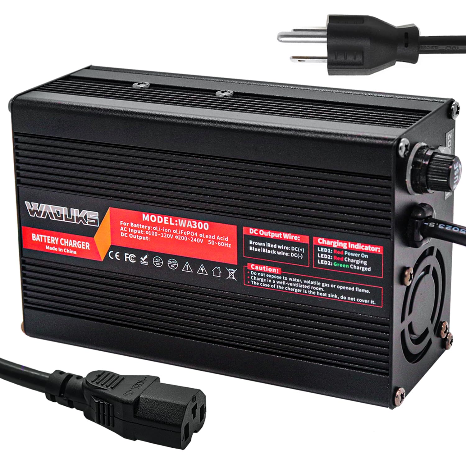 WAOUKS 60V 3A Charger 60V Lead Acid Battery Charger 69V Lead Acid ...