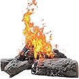 Amazon.com: Grandhom Gas Fireplace Logs, 4pcs Large Faux Ceramic Wood ...