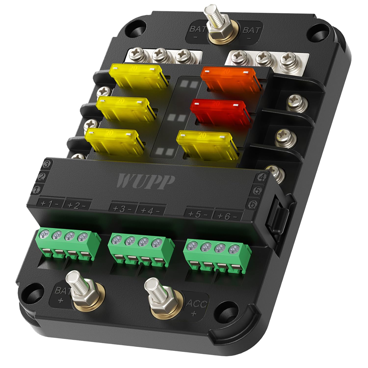 WUPP 12V Fuse Block With Relay Automotive 6 Circuits Fuse And Relay WUPP 12V Fuse Block With Relay Automotive 6 Circuits Fuse And Relay