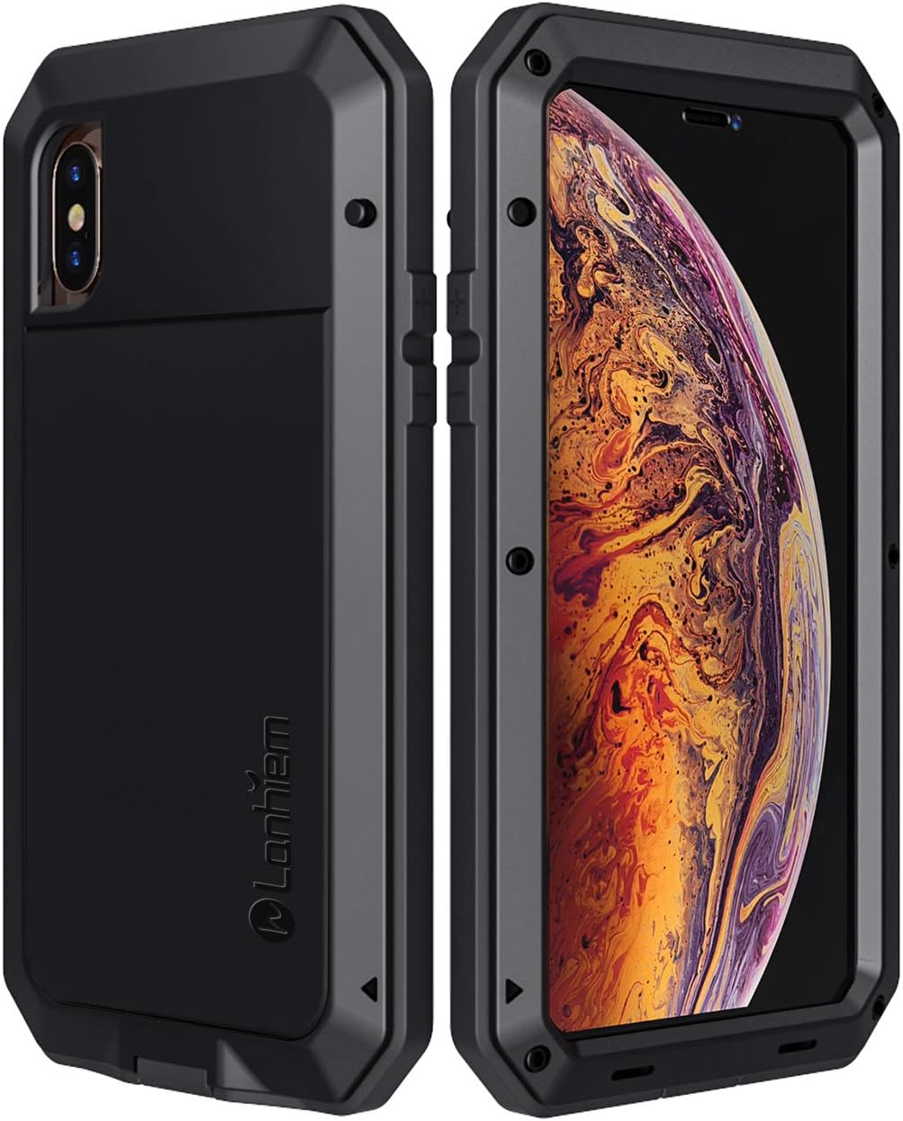Lanhiem Coque iPhone XS, Coque iPhone X, [Antichoc] [Solide et Rigide ...