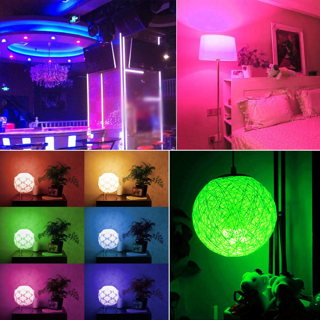 Warm White & RGB Multi Color Memory & sync Yangcsl E26 Dimmable Color ...