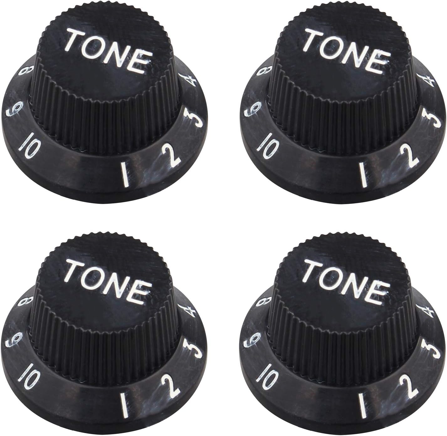 Futheda 4Pcs Electric Guitar Black Top Hat Speed Control Knobs Panel ...