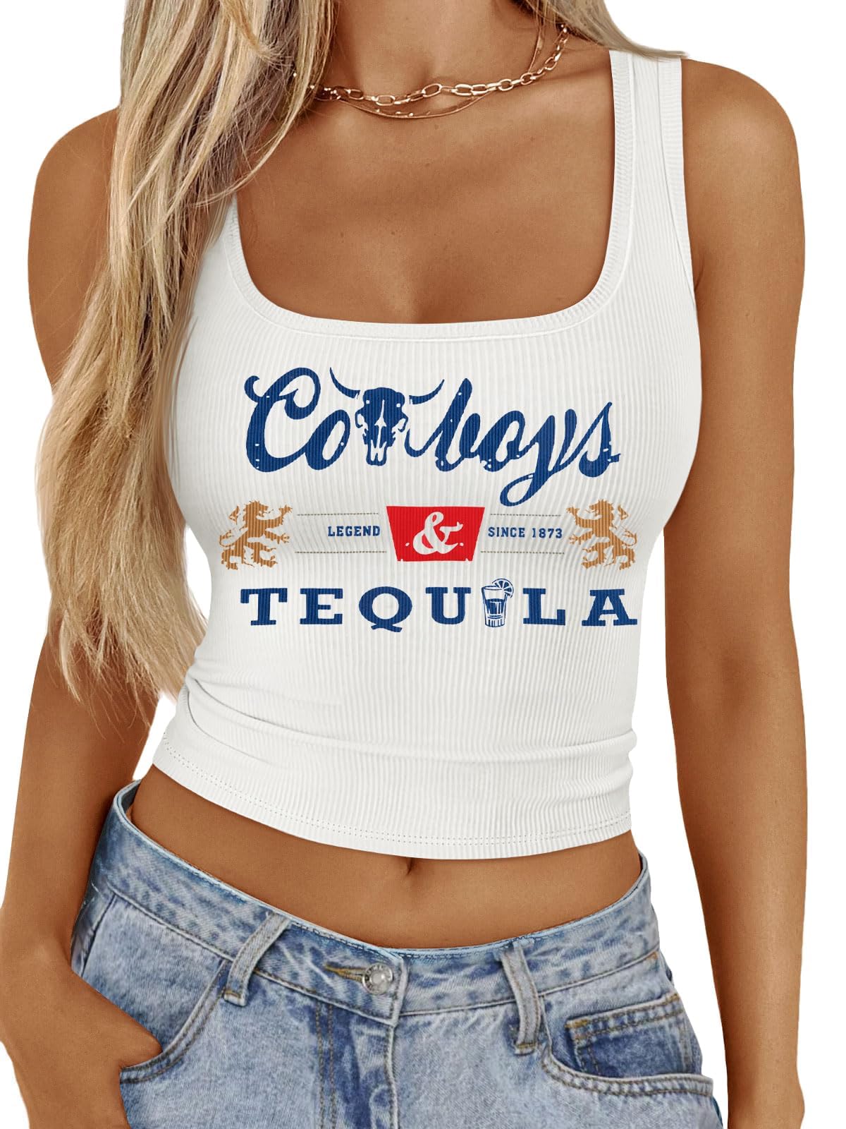 Western Cowgirl Tank Tops Women Country Music Crop Top Sleeveless ...