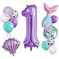 Amazon.com: Number 1 Mermaid Birthday Decorations: 13 Pcs Mermaid Tail ...