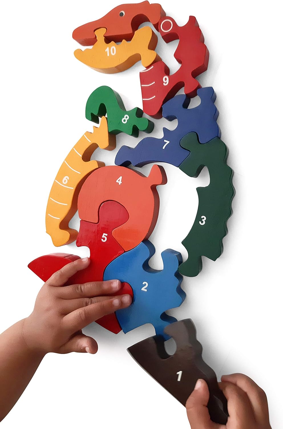 ECOFRIENDLYBEE DINOSAUR NUMBER PUZZLES (Wooden Number Jurassic world ...