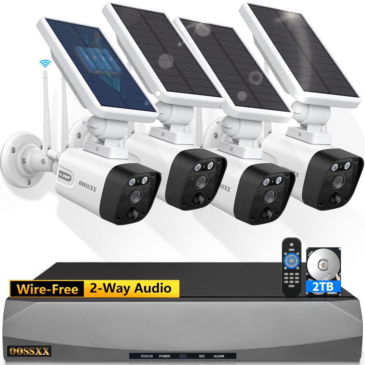 Solar Battery 100% Wire-Free 2-Way Audio 2-Antennas Enhance PIR Detection Outdoor Surveillance ...
