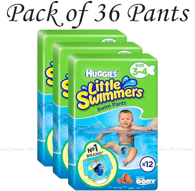 Huggies Little Swimmers Swim Pants Nappies Size 3-4 Baby 7-15kg Jumbo ...