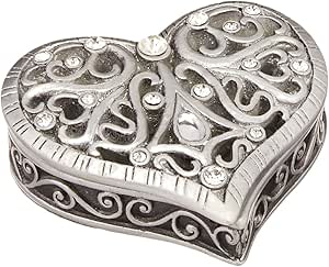 Amazon.com: FASHIONCRAFT Exquisite Heart Shaped Curio Box: Home & Kitchen