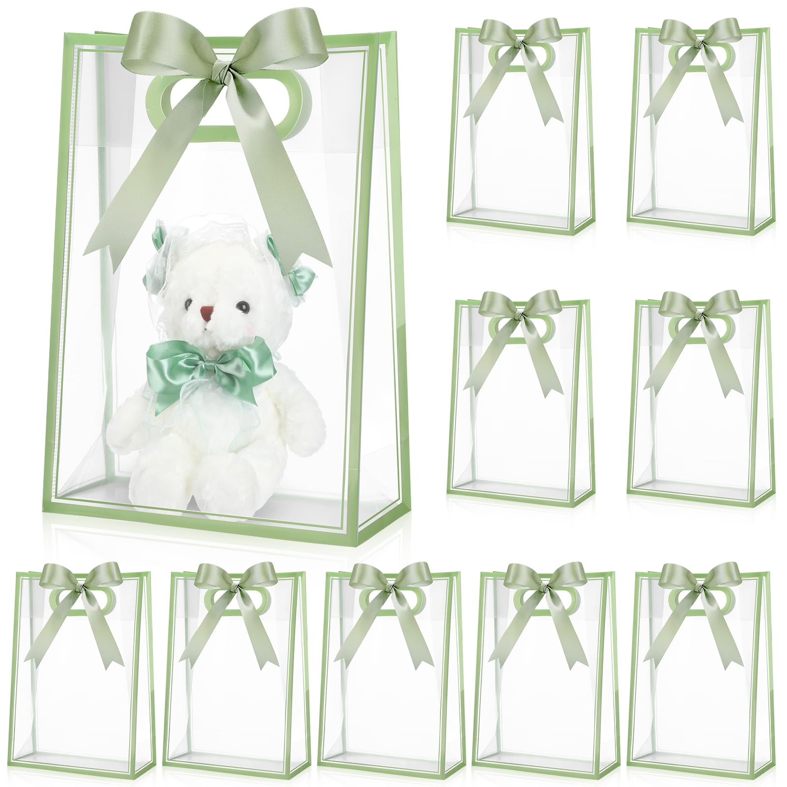 Aliceset 12 Pcs Clear Plastic Gift Bag with Die Cut Handles Graduation ...
