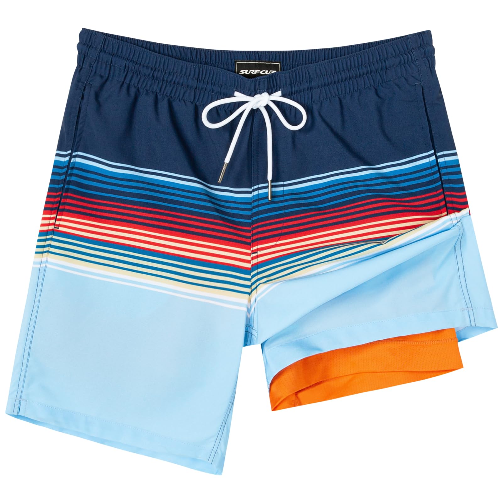 SURF CUZ Mens Swim Trunks with Compression Liner Quick Dry Swim Shorts ...