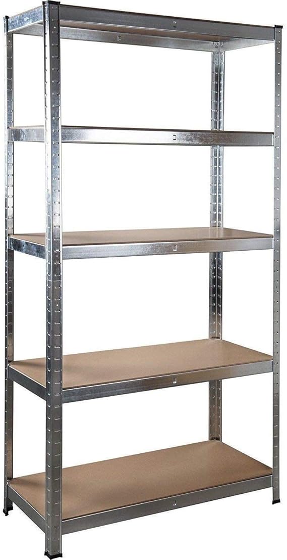 EAZILIFE® 1.8m Tall Silver Galvanised 5 Tier Heavy Duty Boltess Metal ...