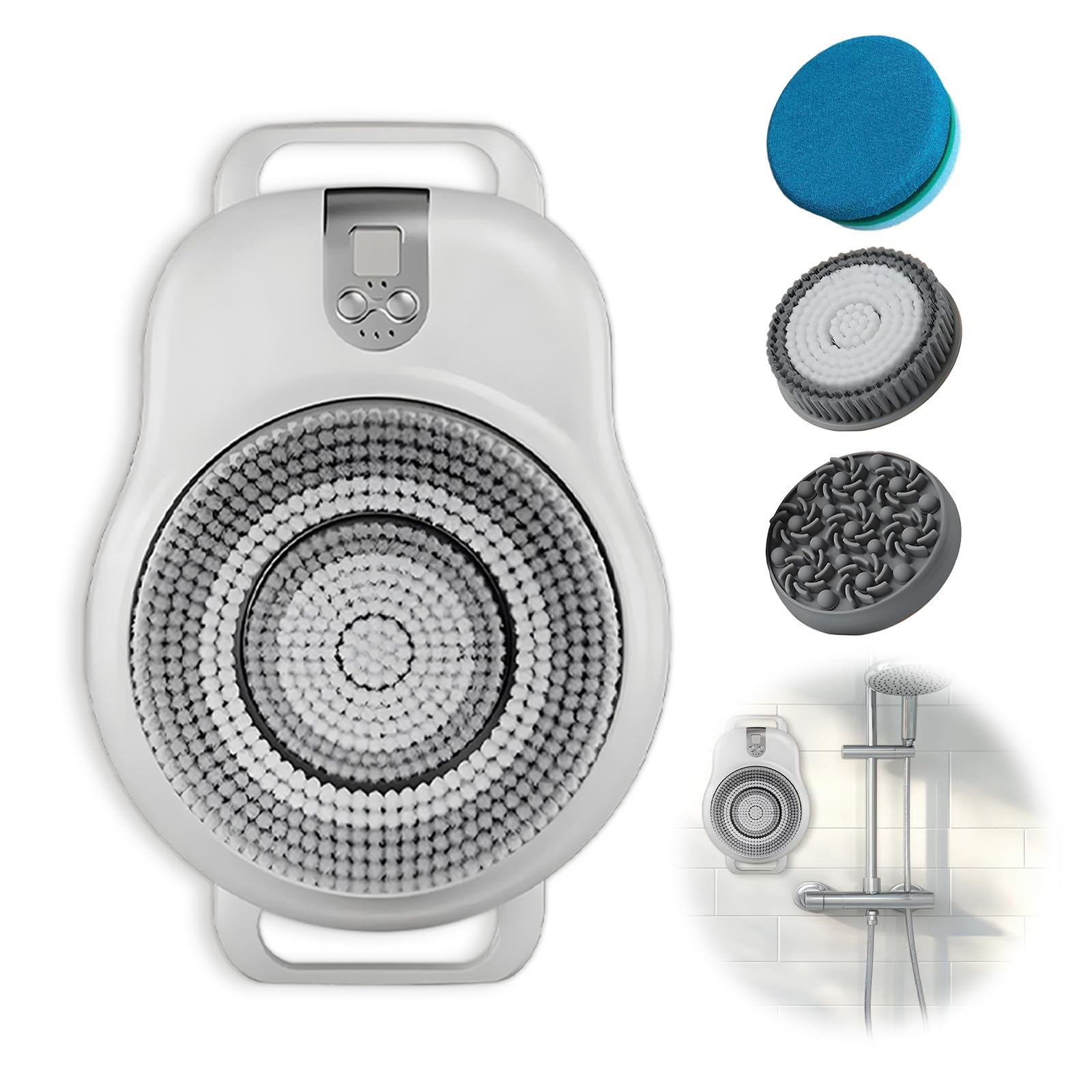 Wall Mounted Back Scrubber for Shower,Electric Back Bath Brush with ...