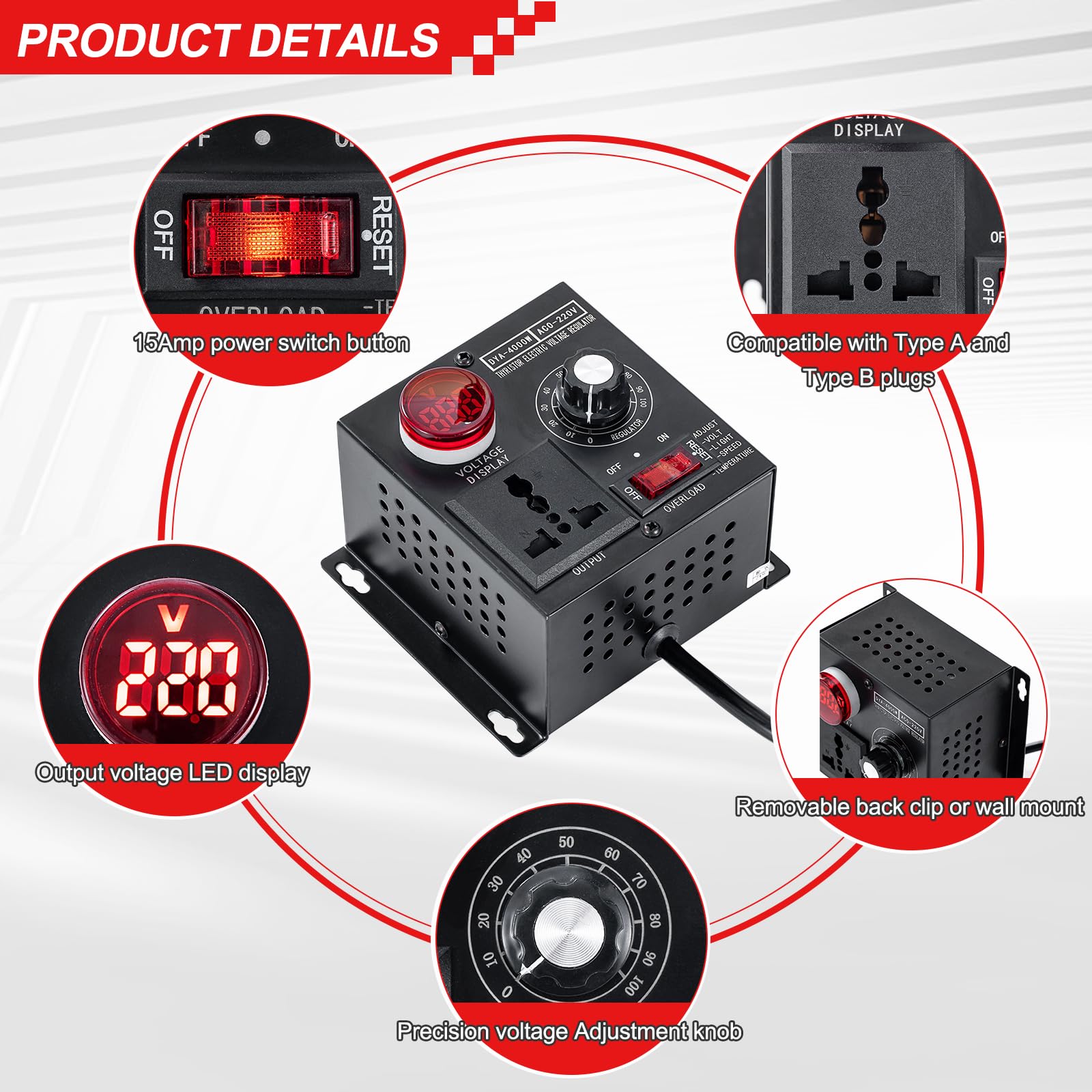 AC Motor Speed Controller Voltage Regulator 100V-110V-120V-220V ...