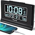 Amazon.com: DreamSky Alarm Clocks for Bedrooms with Battery Backup ...