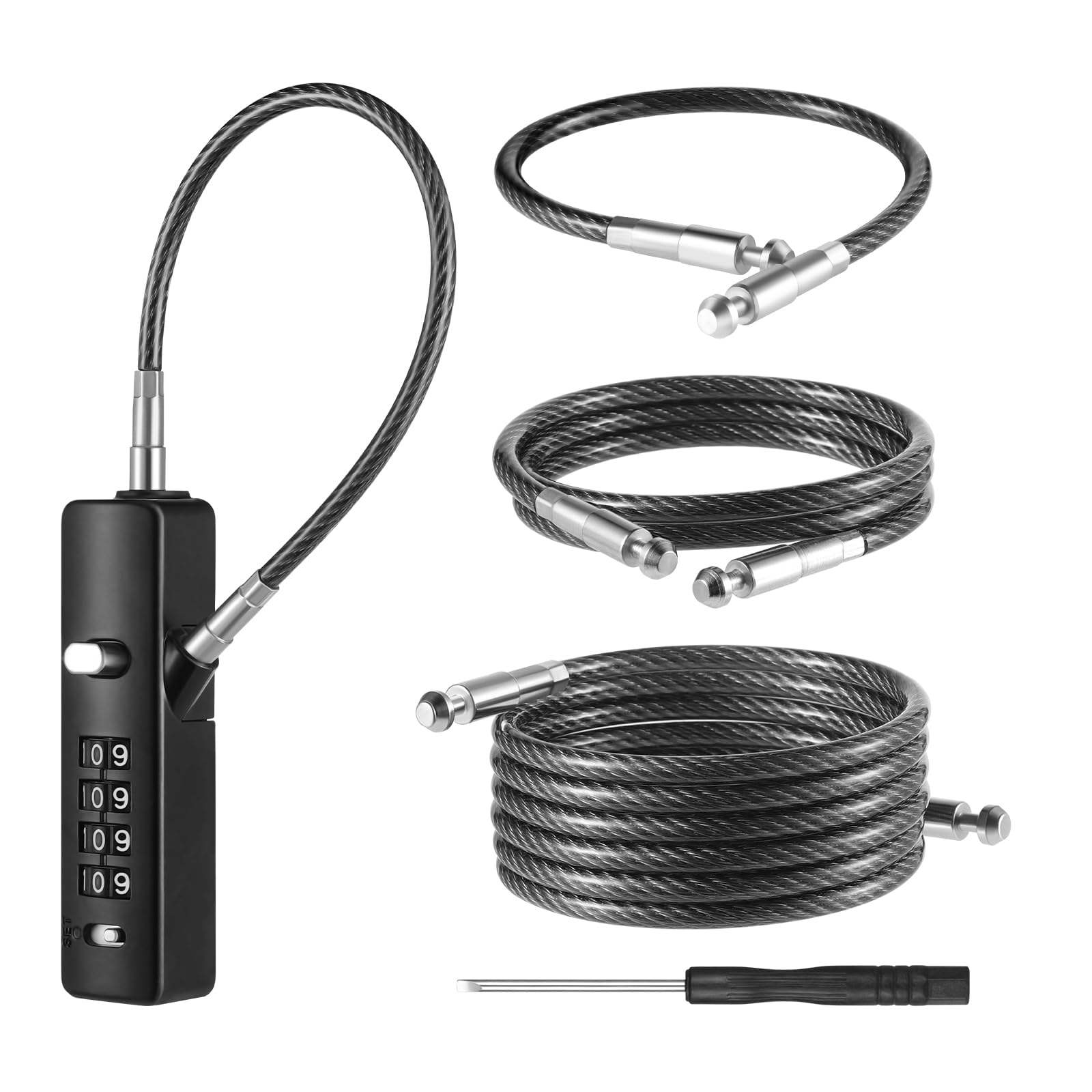 Fence Locks for Outdoor Gates, 4-Digit Small Cable Locks with ...