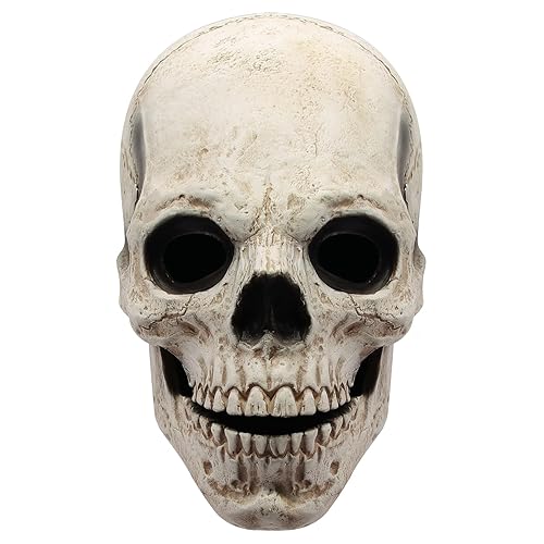 Creepy Mask Realistic Human Skull Mask with Moving Jaw, Full Head Skull ...