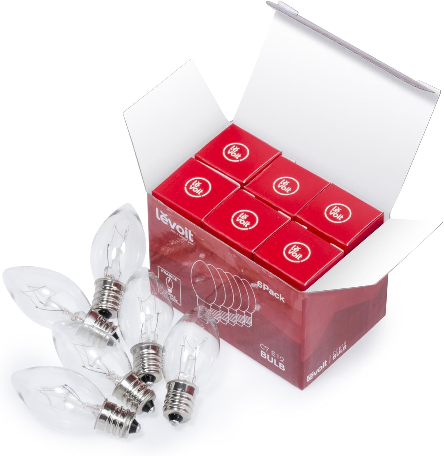 Levoit 15Watt Himalayan Salt Lamp Bulbs, 6 Pack-E12 Socket Incandescent ...