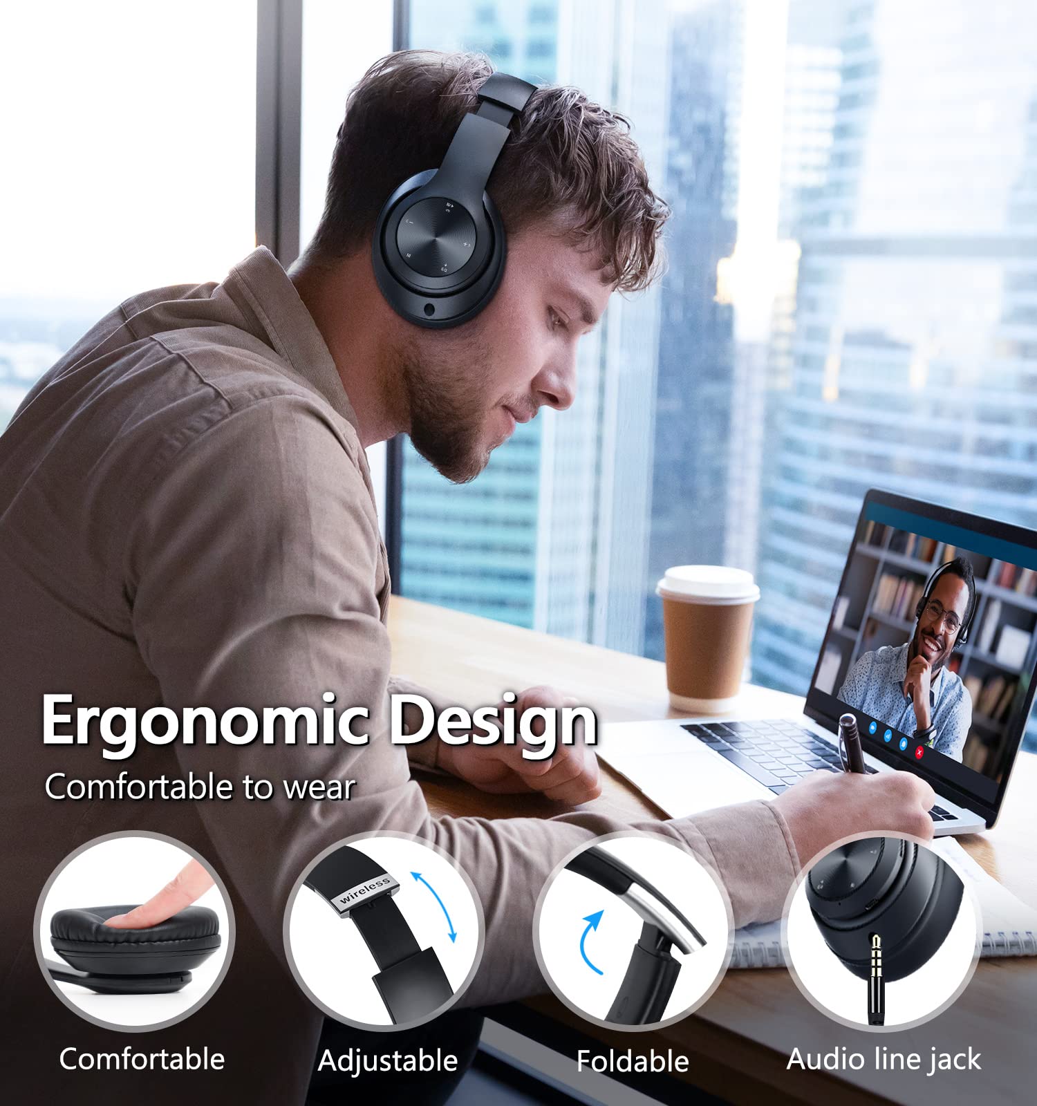Mua Bluetooth Headphones Over Ear, 60 Hours Playtime Foldable ...