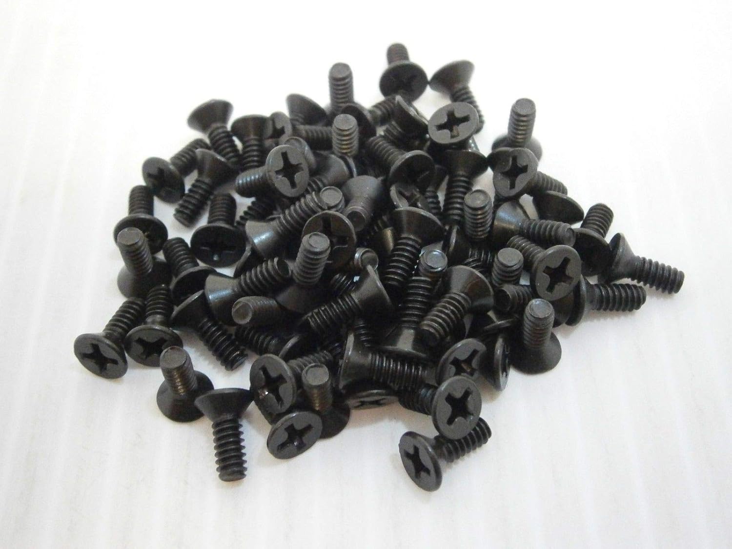 Amazon.com: 6-32 x 3/8 Phillips flat machine screw black oxide steel ...