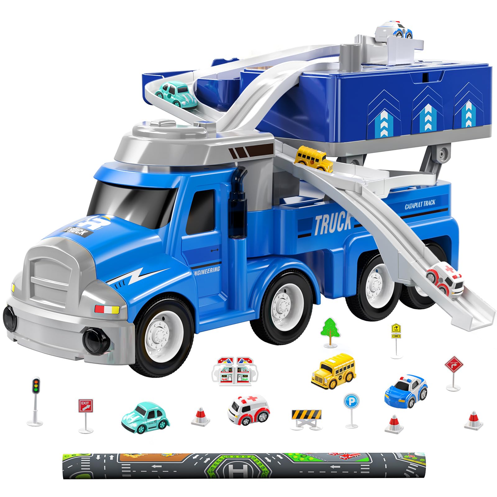 TEMI Toy Cars and Trucks for Kids 3 4 5 6 Years Old, Vehicle Toys for ...