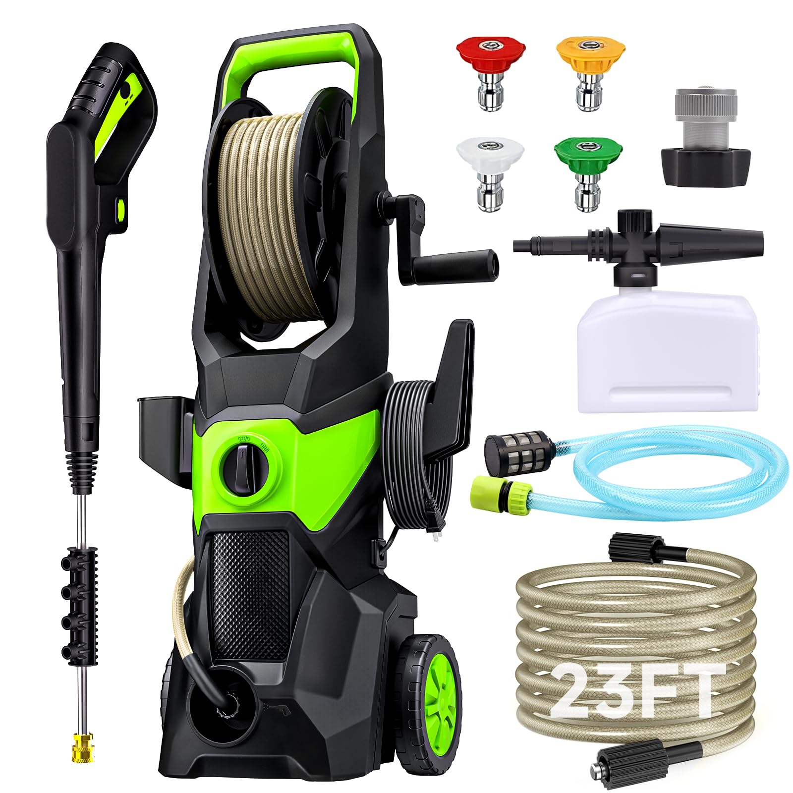 Electric Pressure Washer, 4200 PSI 2.4 GPM High Power Washer with 4 ...