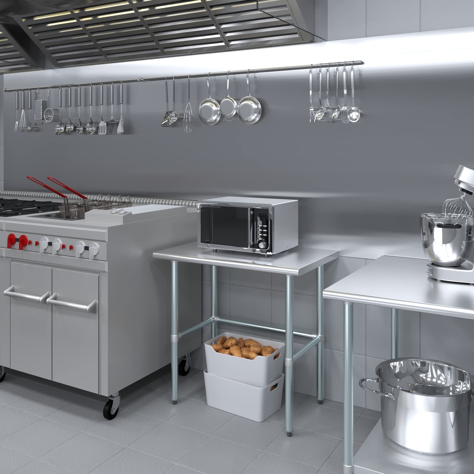 Mua 24" x 36" Open Base Stainless Steel Work Table | Residential ...